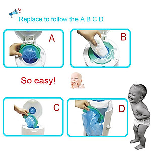 Honeymomo 35 One Box Baby Bathing Diaper Refill Bags With Blue Bags Green Ring,1050 Count Disposal Snap Seal Diaper Pail Liners,Fully Compatible with Arm&Hammer Disposal System