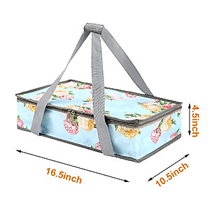 QHANSHIEE Insulated Casserole Carrier For Hot or Cold Food,Pie Carrier,Casserole Dish Carrying Case,Insulated Food Warmer Bag For Party/Picnic,Pioneer Woman Dishes Carrier,Fits 16" x 10" Baking Dish