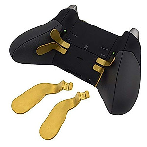4 Pcs Gold Metal Stainless Steel Paddles Hair Trigger Locks for Xbox One Elite Controller Replacement Parts
