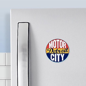 CafePress Detroit Vintage Label Magnet 2.25" Round Magnet, Refrigerator Magnet