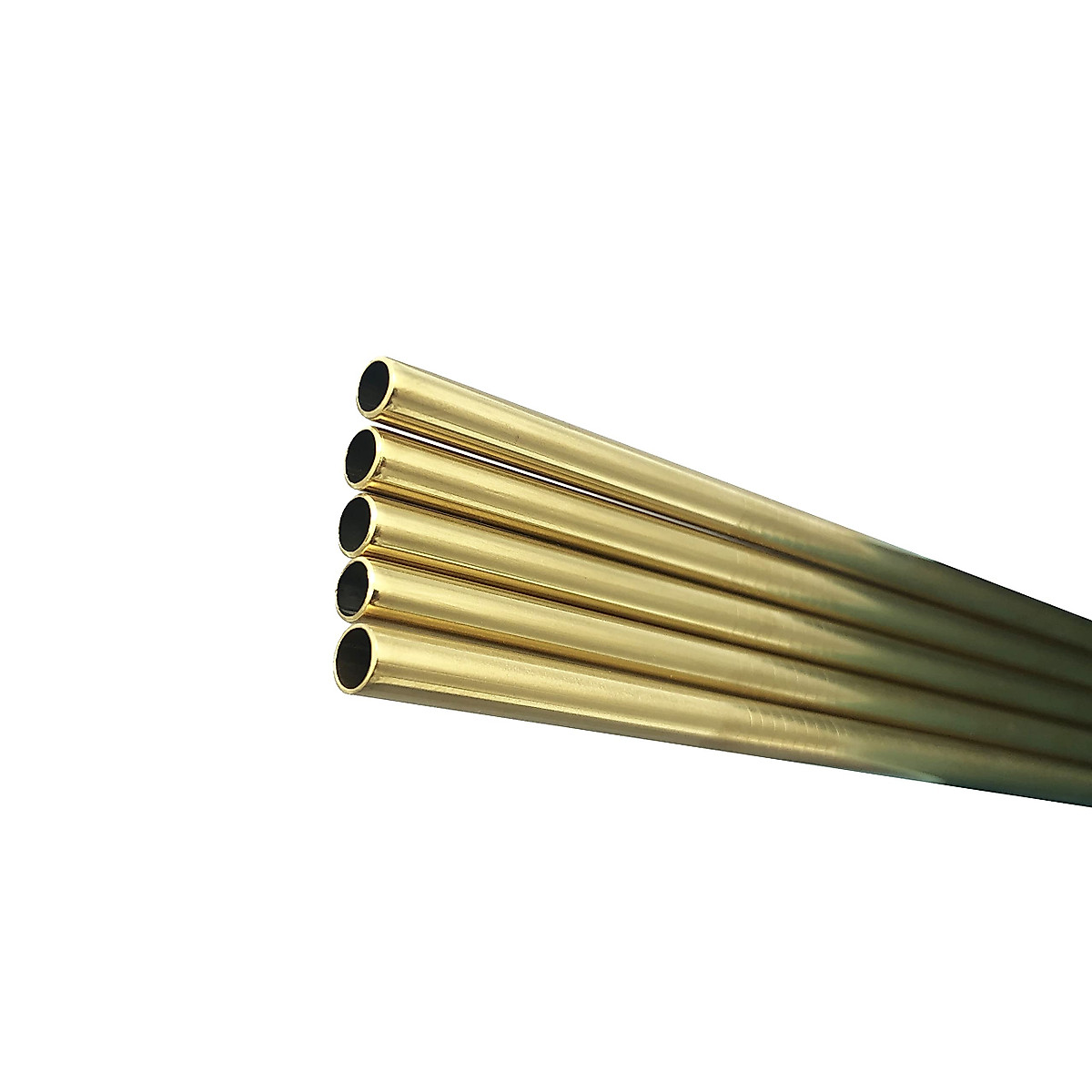 10 Pcs Stainless Steel Straws, Reusable Drinking Straws, Straight Metal Straw Sets with 2 Pcs Cleaning Brushes (8.5 Inch, Gold)