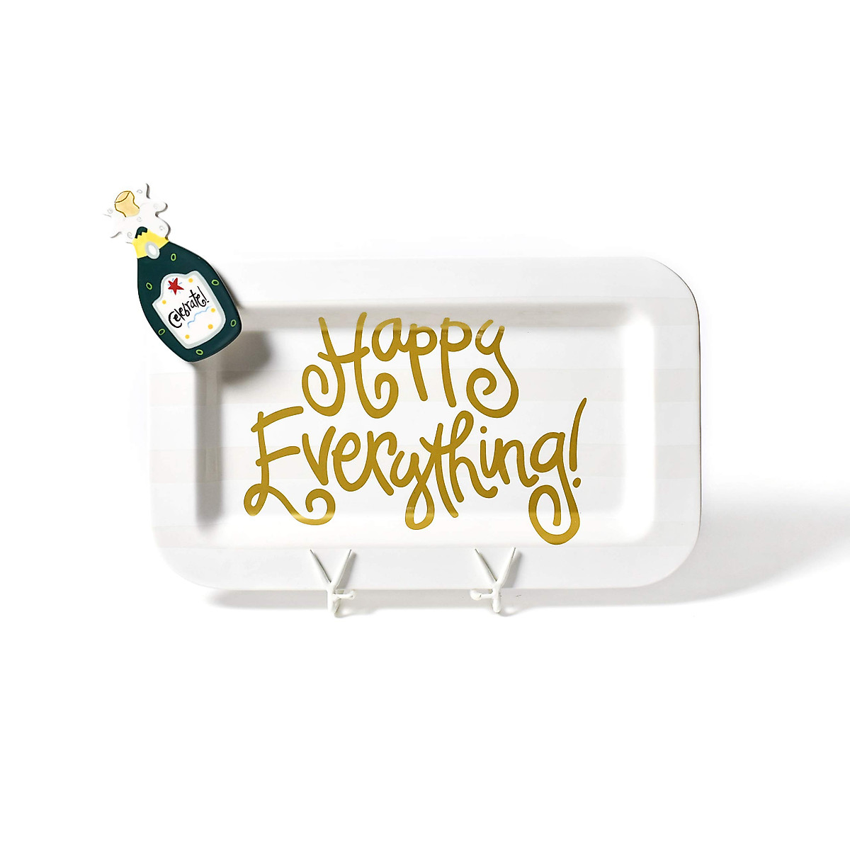 HAPPY EVERYTHING! White Stripe Mini Rectangle Platter