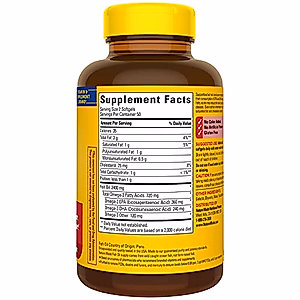 Nature Made Fish Oil 1200 mg Softgels, Fish Oil Supplements, Omega 3 Fish Oil for Healthy Heart Support, Omega 3 Supplement with 100 Softgels, 50 Day Supply