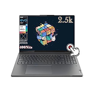 Lenovo Yoga 7I 2-in-1 16" 16:10 2.5K 400Nits Touch Laptop, Intel 12-Core i5 1240P Evo, 2X Thunderbolt 4, Wi Fi 6, Backlit KB, Fingerprint Reader, Win11 (8GB RAM | 1TB PCIe SSD)
