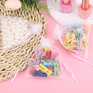 acDesign Jewelry Bags Drawstring 200Pcs Organza Bags 4x4.72 Wedding Favor Bags for Candy Jewelry Makeup Pouches(Golden)