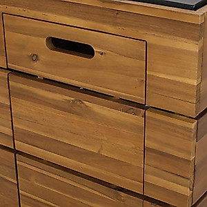 CHRISTOPHER KNIGHT HOME Rodeo Outdoor 40,000 BTU Rectangle Fire Pit, Teak