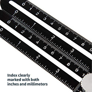 POWERTEC 80003 Universal Angle Template Tool - Easy to Use Metal Multi Angle Ruler - Ultra Precise - Easy One Hand Utility