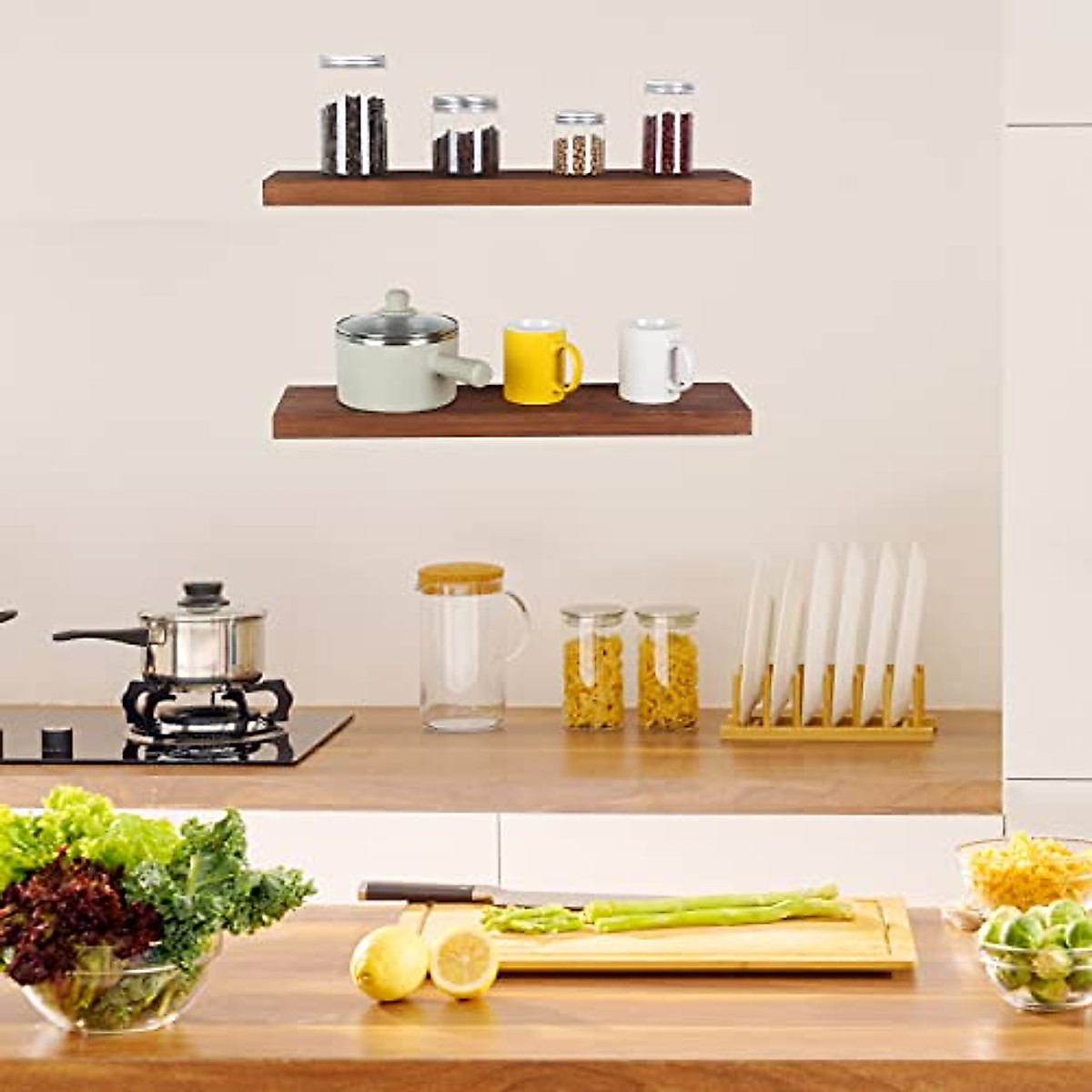 Floating Shelf ,Wall Shelf,Decor Wall Mounted Shelves ,Hanging Shelf Set for Bathroom Kitchen Living ,Kitchen,Room Bedroom Storage