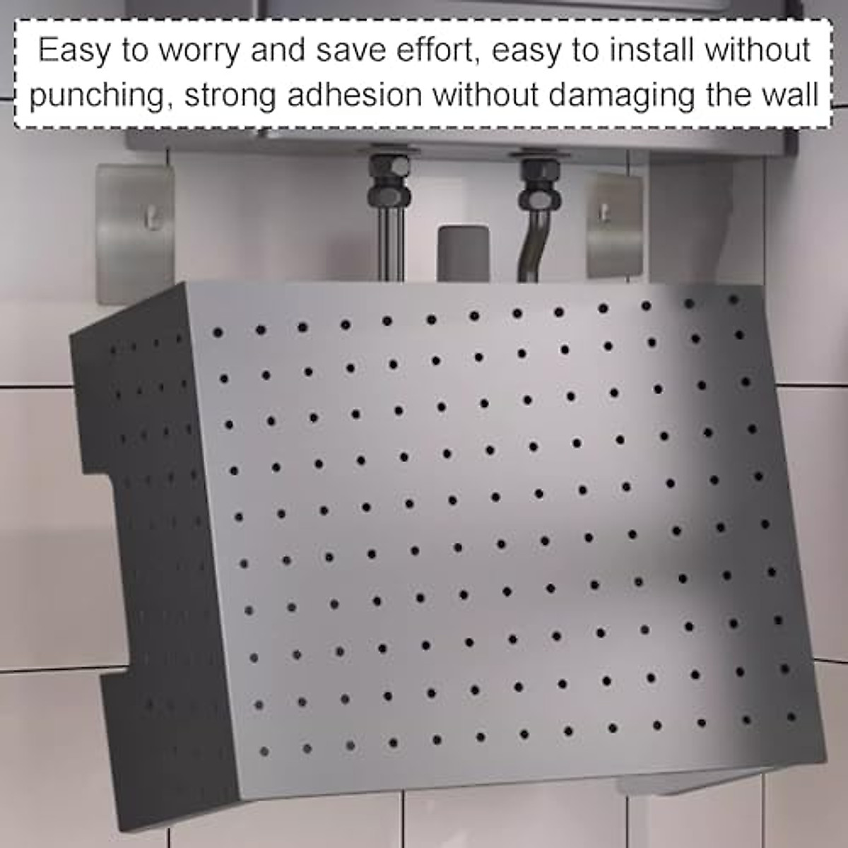 LXBAMKEA Water Heater Pipeline Blocking Plate, Kitchen Pegboard Organizer Kit, Gas Pipe Shielding Cover, Wall Mount Display Panel for Home Office Bathroom Garage, Storage Rack((W x D x H) 35x17x30CM)