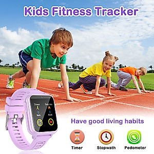 Kids Game Smart Watch Gifts for Girls Age 4-12, 24 Puzzle Games HD Touch Screen Smart Watches with Video Camera Music Player Pedometer Flashlight 12/24hr, Educational Toys for 8 10 12 Year Old Girl