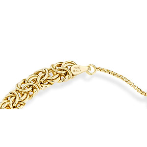 Miabella Italian 925 Sterling Silver Byzantine Bolo Bracelet for Women, Adjustable Bracelet Handmade in Italy (yellow-gold-plated-silver)