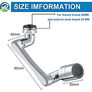 1440°Swivel Faucet-Extender Universal Sink-2 Mode Splash Filter Extension-Water Aerator, Kitchen Bathroom 360° Angle Rotatable Spray Attachment, Multifunctional Robotic Arm -Washing Eye/Hair/Face
