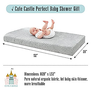 Cute Castle Fitted Crib Sheet for Standard Crib Mattress - Ultra Soft Bean Dot Plush Cozy Neutral Toddler Sheets for Boys and Girls - Machine Washable (52”X 28”X 8” - Grey)