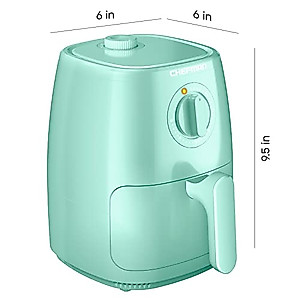 Chefman TurboFry 2-Quart Air Fryer, Dishwasher Safe Basket & Tray, Use Little to No Oil For Healthy Food, 60 Minute Timer, Fry Healthier Meals Fast, Heat And Power Indicator Light, Temp Control, Mint