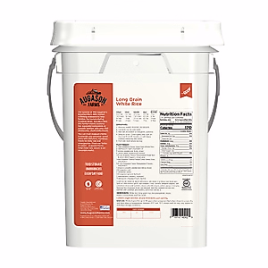 Augason Farms Long Grain White Rice Emergency Food Storage 24 Pound Pail