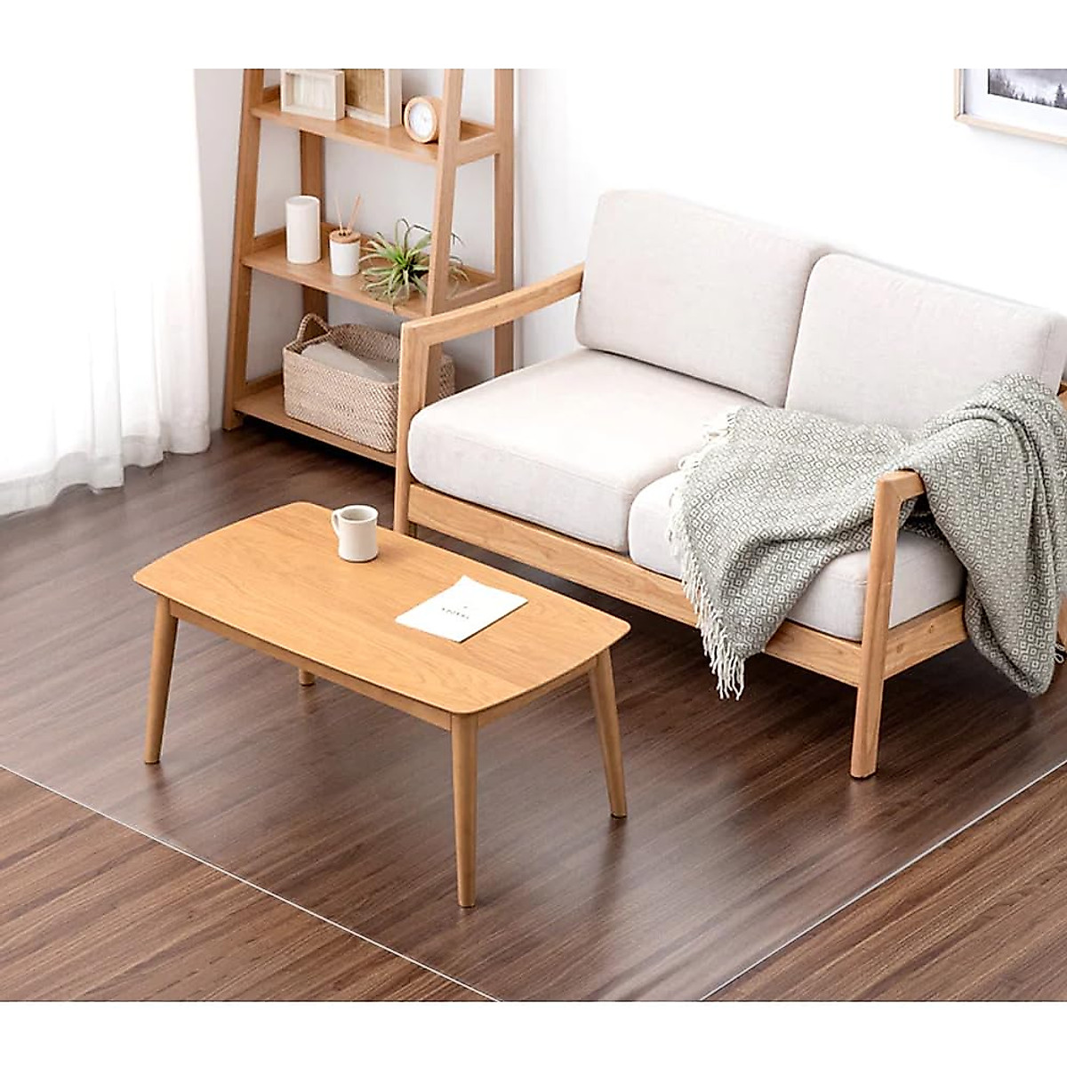 tixpol Area Rug for Living Room, 6'x9' Clear Area Rug for Dining Room, Protector Floor Mat for Home Office Laundry Dining Area, Non-Slip Waterproof Vinyl Area Rug for Kids Pet (Clear)