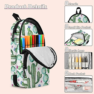 Cactus Succulent Floral Pencil Case Pouch Big Capacity Pencil Pouch for Boys Girls Pencil Bag with Zipper Pencil Box for Teens Kids Adults Students Pen Case Bag Organizer Office School Supplies