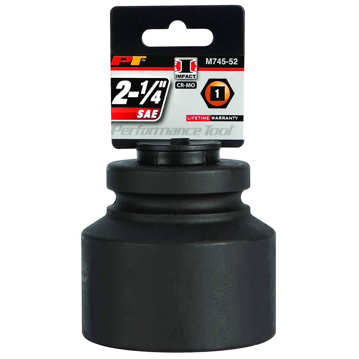 Performance Tool M745-52 1 In Drive 2-1/4 In Impact Socket for Heavy-Duty Automotive Repairs and Maintenance Jobs with High-Torque Output Capability