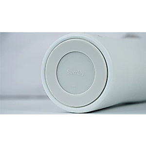 DEDEYA Samily 16oz/473ml Stainless Steel Vacuum Insulated Glass Bottle featured with an easy open flip-top cap, with glass liner inside. keep beverage hot or cold for hours.（Pink Lid ）