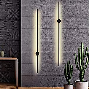 TFCFL 1Pc LED Linear Wall Lamp Modern Outdoor Long Strip Wall Mount Lighting Fixture IP67 Waterproof Garden Porch Sconce Lantern Sconces Luminaire/Bedroom Bedside Licht