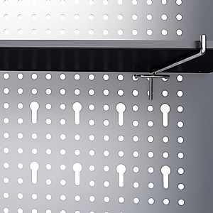 CHARMMA Wall Mounted Tool Cabinet with Euro Holes and 3 Doors Industrial Style Lockable Tools Storage Cabinet for Spanners,Pliers,Hammers Metal Home Safety Cabinet 47.2"x 7.5"x 23.6"(LxWxH)