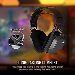 Corsair HS80 MAX Wireless Multiplatform Gaming Headset with Bluetooth - Dolby Atmos - Broadcast Quality Microphone - iCUE Compatible - PC, Mac, PS5, PS4, Mobile - Steel Gray, One Size