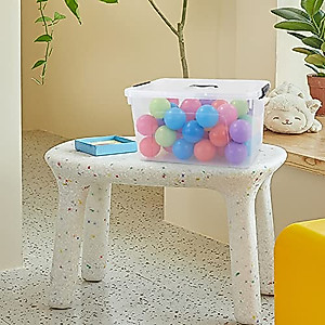 Anbers 17.5 Qt Large Plastic Storage Bins with Lids, 4 Packs Latching Storage Container Box