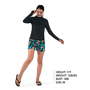 Actleis Women's Long Sleeve Rash Guard UPF 50+ UV Sun Protection Swim Shirt Medium Black