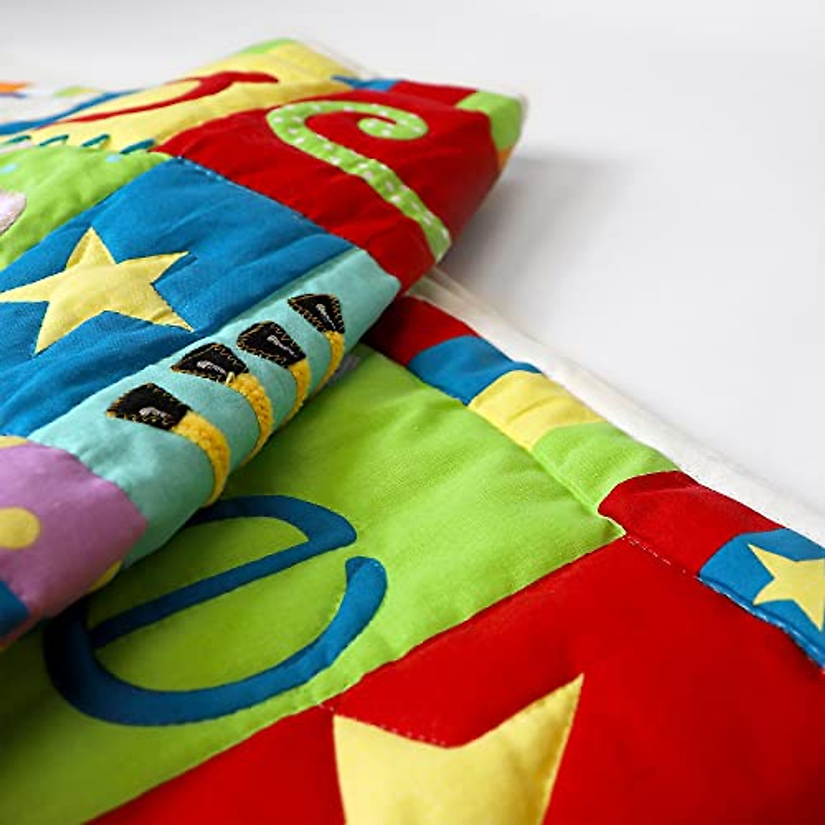 Let's Make Memories Personalized Baby Textured Alphabet Quilt - Pastel Color Design - New Baby