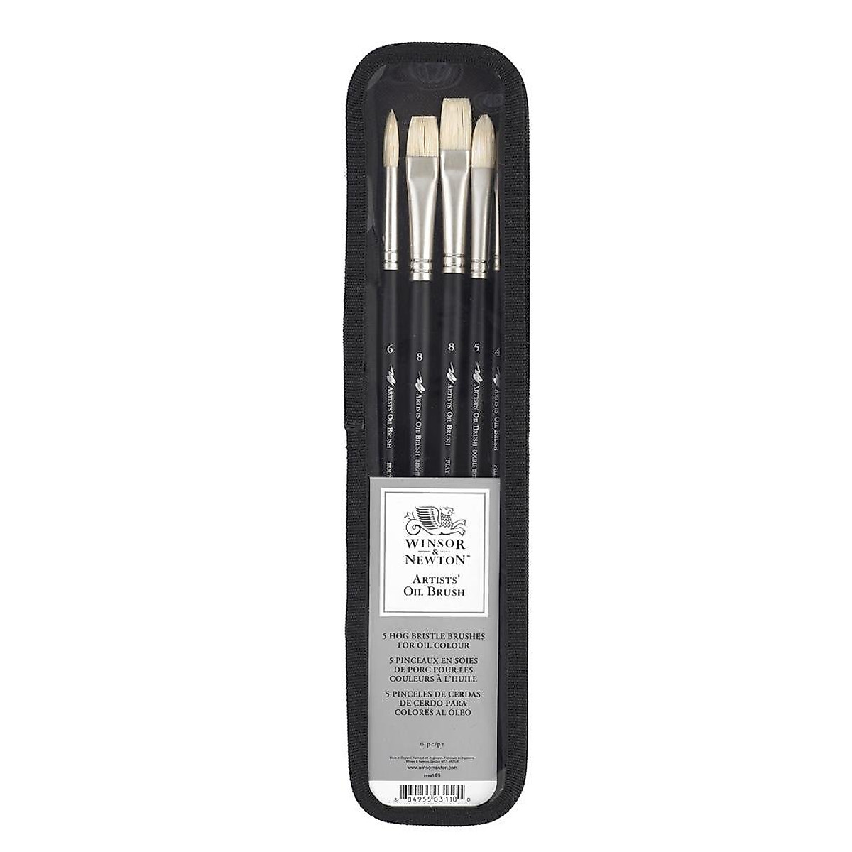 Winsor & Newton"Artists" Hog Oil Brush (Pack of 5),Black,Large
