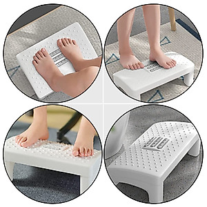 Milisten 1 Pc Foot Rest Under Desk Footrest, White Massage Foot Stool to Reduce Leg Pressure for Home Office