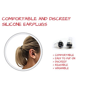 EarTekPro High-Fidelity Concert Earplugs Reusable Noise-Reduction Ear Plugs Set with Two Sizes Included - For Rave, Live Music, Festivals, Marching Bands, Loud Events, Fitness Classes