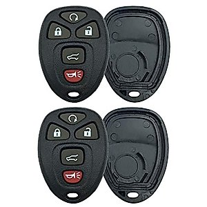 Replacement Keyless Entry Remote Key Fob Shell Case Fit For Suburban Tahoe Traverse/GMC Acadia Yukon/Cadillac Escalade SRX/Buick Enclave/Saturn Outlook 2007 2008 2009 2010 (Black Pack 2)