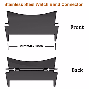 YOFUNTLE Connectors Compatible for Samsung Galaxy Watch 6 40mm 44mm/Galaxy Watch 6 Classic 43mm 47mm Smartwatch Band Adapter,Stainless Steel Band Connector Adapter Replacement for Galaxy Watch 6/5/4