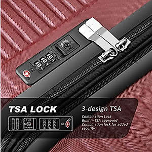 JZRSuitcase 3 peice Luggage Set, PC+ABS Suitcase Hardshell with Spinner Wheels TSA Lock for Travel, 20/24/28 Inch.