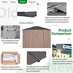 U-MAX 8.4' x 6.3' Outdoor Storage Shed, Lockable Bike zheyangShed,Garden Shed &Tool Shed for Backyard, Patio, Lawn