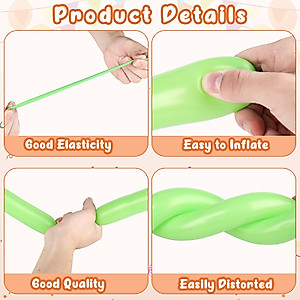 100Pcs 260 Balloons Rainbow Long Balloons for Balloon Garland Thickening Long Skinny Latex Balloons for Tying Twisting Animals Modeling Christmas Birthday Wedding Party Decor(Colorful long balloons)