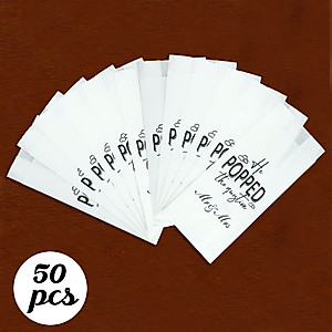 ANTING He Popped the Question Popcorn Bags Engagement Party Favors Popcorn Bags Wedding Bridal Shower Engaged Goody Snack Treat Bags Grease Resistant