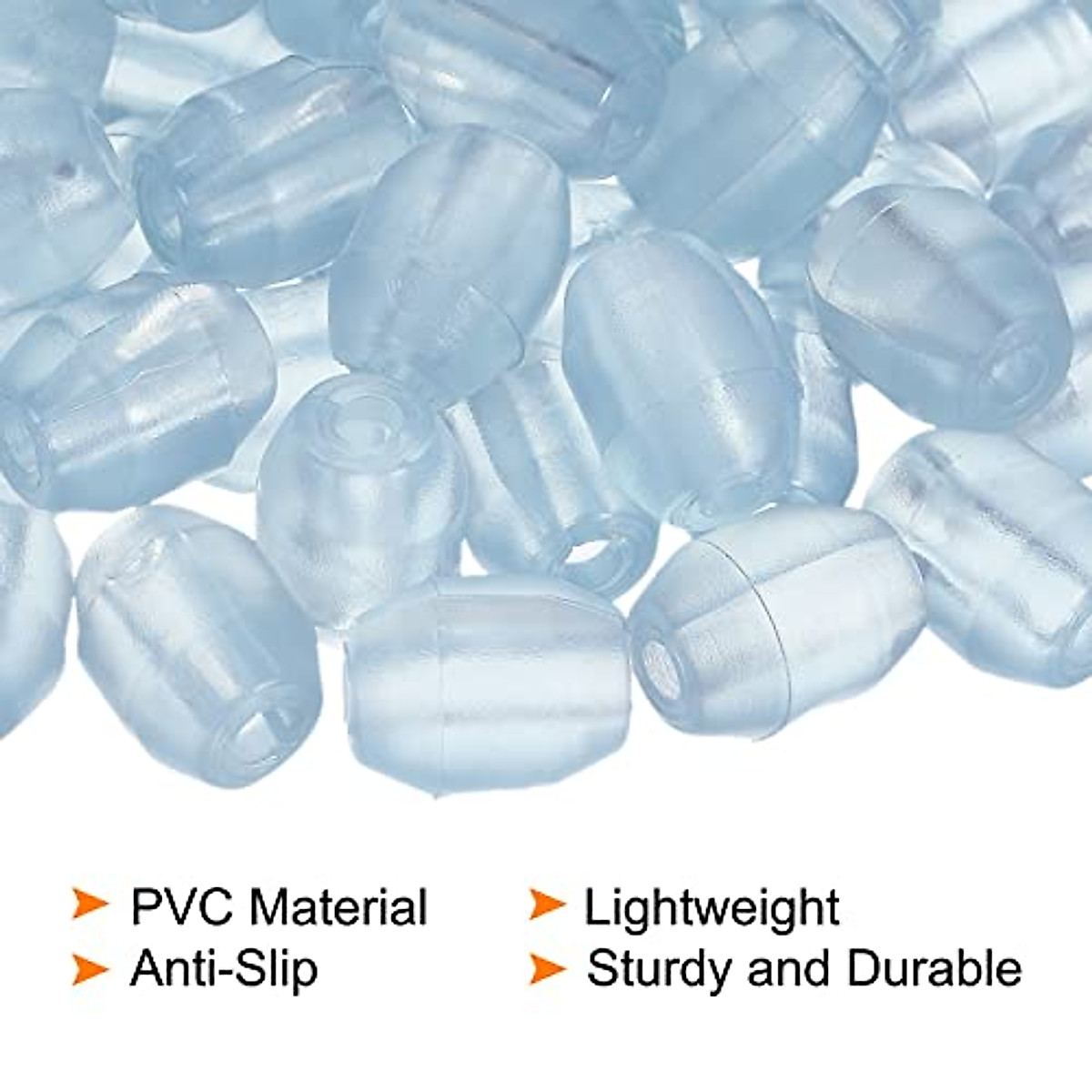 MECCANIXITY Kitchen Sink Rack Feet 4mm ID x 13mm OD PVC Sink Replacement Feet for Protective Sink Grid, Clear Pack of 40