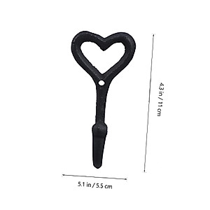 BUGUUYO 2Pcs Heart Wall Hooks Iron Decorative Coat Hooks for Hanging Coats Jackets and Accessories Stylish Wall Mounted Hooks for Home Decor and Organization