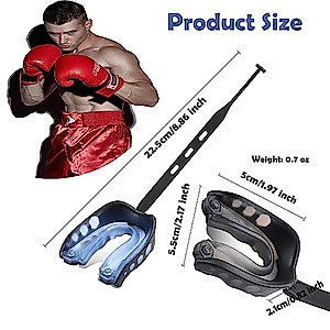 2 Pack Football Mouth Guard Kit, Soft Youth & Adult Sports Mouthpiece with Strap, Carabiner, Carry Case, Professional Sports Mouthguard for Football, Basketball, Lacrosse, Hockey, MMA, Boxing