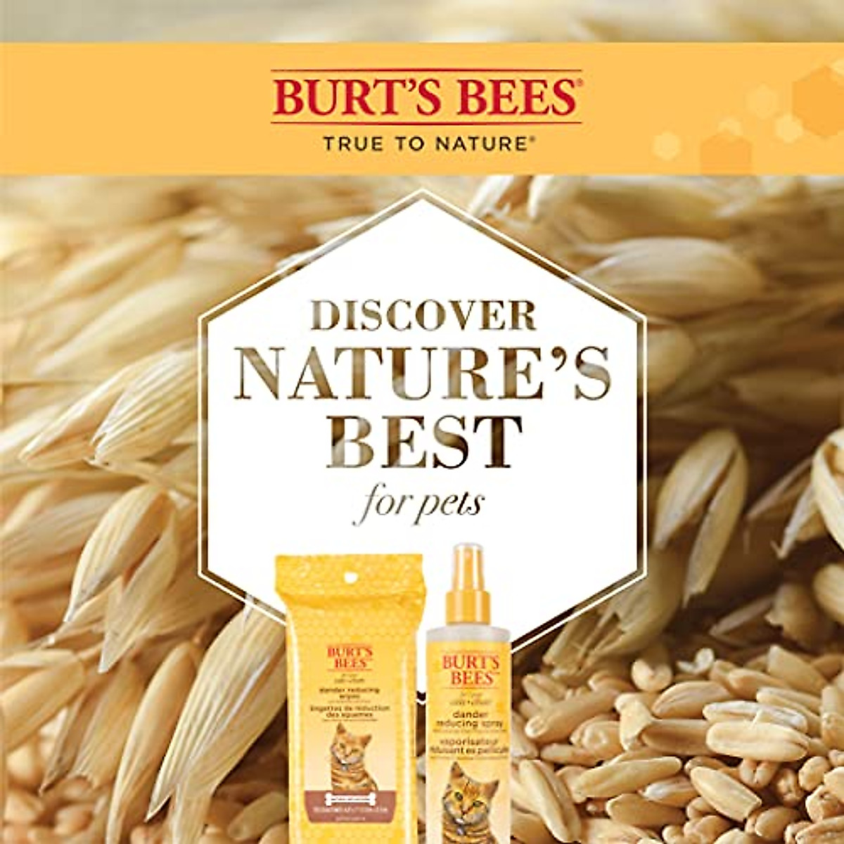 Burt's Bees for Cats Grooming Wipes and Dander Reducing Spray - Cat Wipes and Cat Dander Spray, Cat Dander Wipes, Dander Reducing Cat Grooming Wipes, Burts Bees Cat Spray for Dander