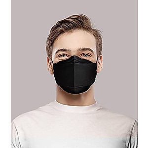 Black AirQueen Nano Fiber Filter Face Safety Mask for Adult, Individually Packaged, Made in Korea [Pack of 10]