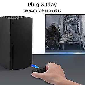 Mcbazel 4 Ports USB Hub 2.0 for Xbox Series X/S, Portable High Speed USB Hub Splitter Expansion Adapter Accessories Compatible with Xbox Series X/S Console - Black