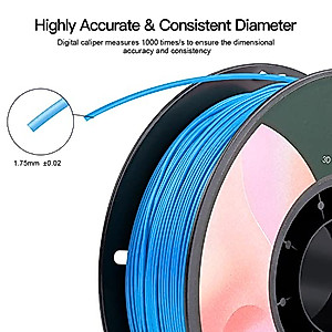 Official Creality 3D Capricorn XS Series Bowden Tube, PTFE Bowden Tube (2 Meters) with 4Pcs PC4-M6 Fittings and 4Pcs PC4-M10 Fittings for 3D Printer 1.75mm Filament with 1 Blue Filament