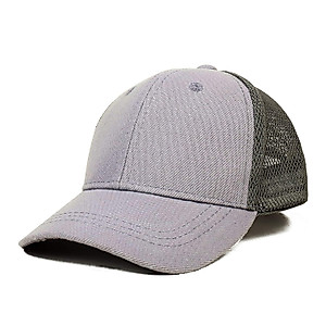Trendy Apparel Shop Infant Size Structured Adjustable Trucker Mesh Baseball Cap - Light Grey