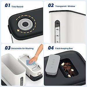 Ubooop 26.5 Lbs Rice Dispenser, Large Dry Food Dispenser with Measuring Cup, for Rice, Beans, Cereals, Perfect for Kitchen Pantry Organization