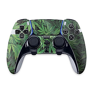 MightySkins Glossy Glitter Skin Compatible with PS5 DualSense Edge Controller - Weed | Protective, Durable High-Gloss Glitter Finish | Easy to Apply & Change Styles | Made in The USA