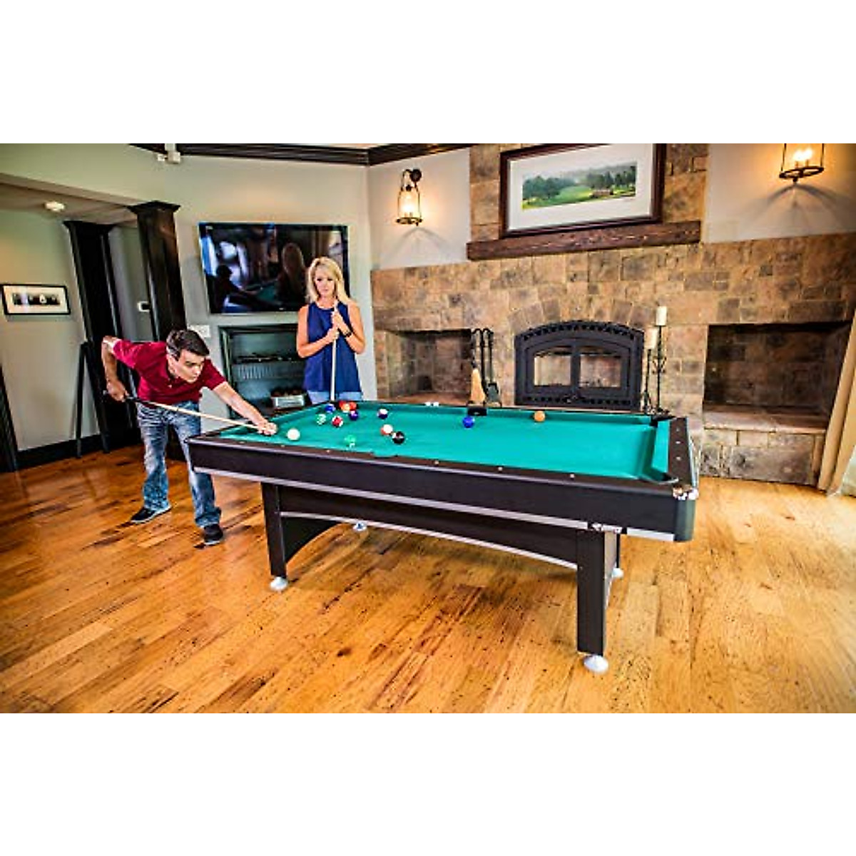 Triumph Sports Phoenix 7’ Billiard Table with Table Tennis Conversion Top for a Game of Pool or an Action-Packed Table Tennis Game