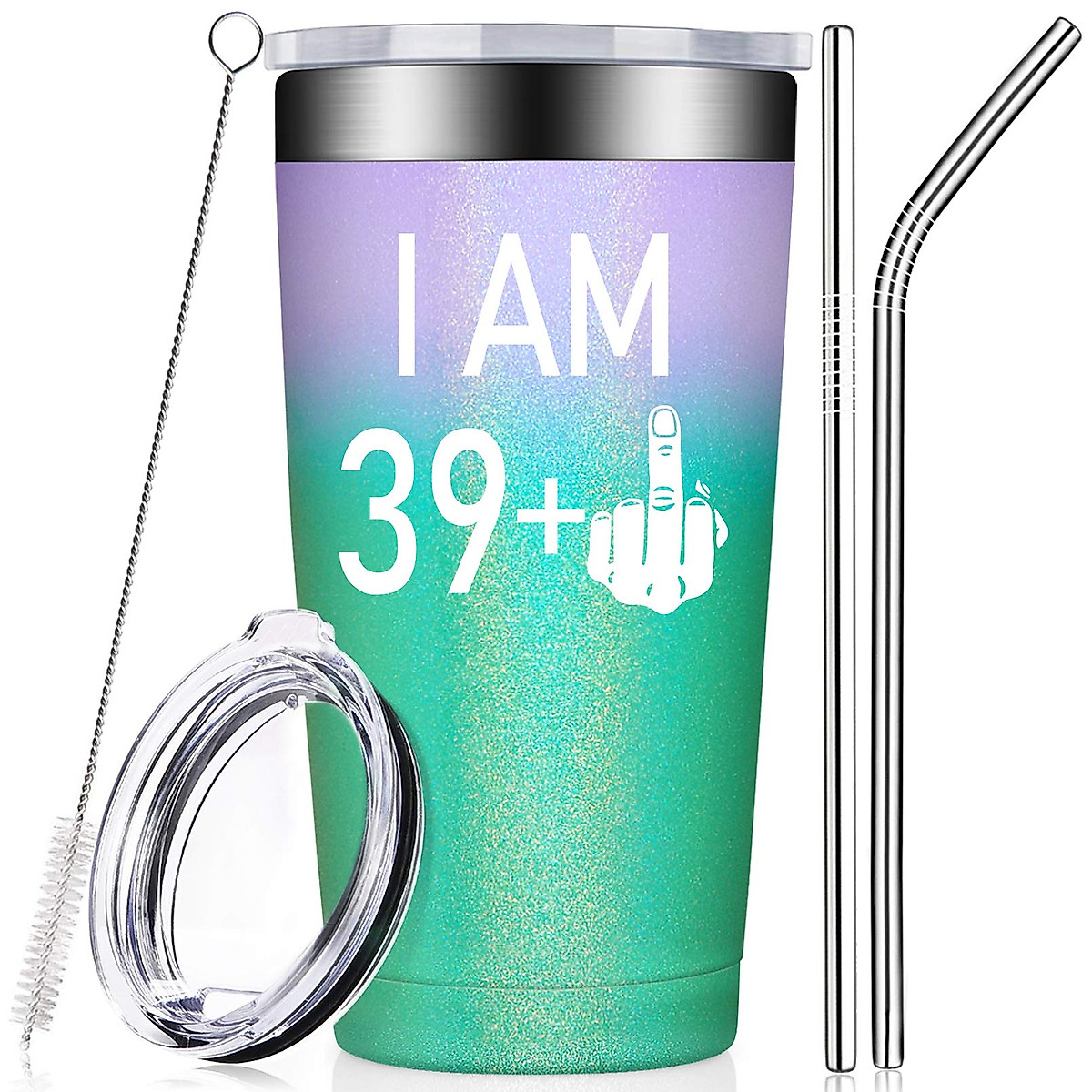 BIRGILT 40th Birthday Gifts for Women Men - Funny Gifts for Best Friends Wife Mom Husband - Tumbler Cup
